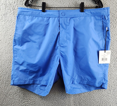 Onia Solid Snap Front Closure 6" Swim Trunks Men's XL Pool Blue Zip Fly ...