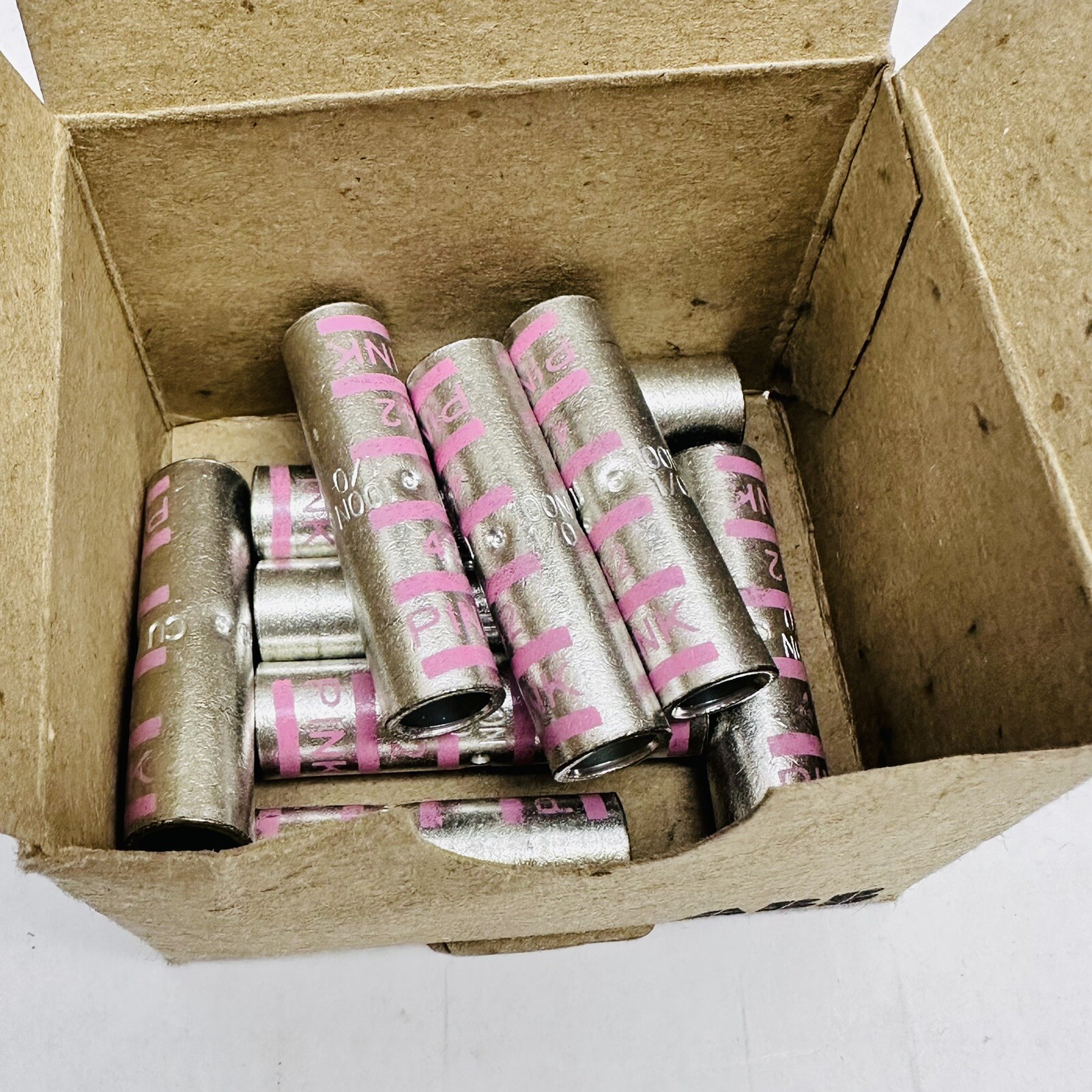 (BOX OF 10) ABB 54809 COPPER TWO-WAY SPLICE LONG BARREL 1/0AWG 225/24 ...