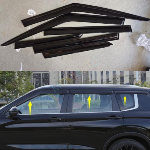For Mitsubishi Outlander 22-23 Black Window Visor Vent Shades Sun Rain ...