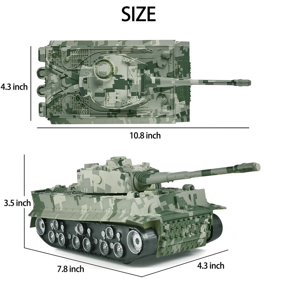 RC Remote Control Military Battle Tank W/ Lights Sound Rotating Turret ...