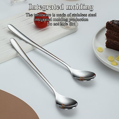 Long Handle Iced Tea Spoons Set Of 12 Pieces Stainless Steel Teaspoons ...