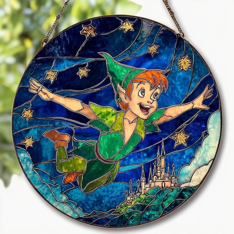 Disney Peter Pan Stained Glass Suncatcher, Disney Peter Pan Window ...