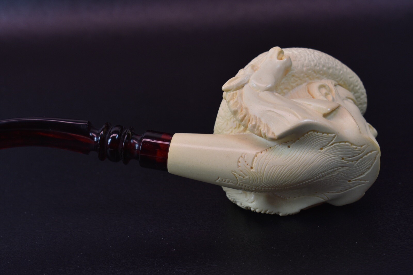 Large John Wayne Pipe By BATTAL Block Meerschaum-NEW HANDCARVED W CASE ...