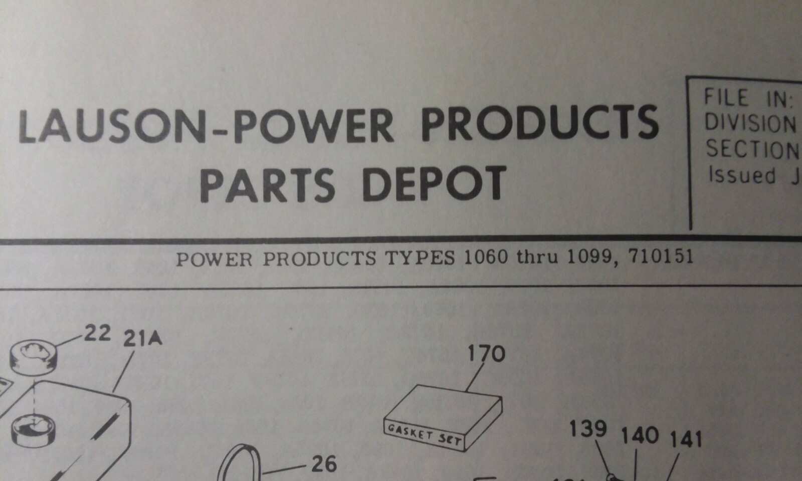 Lauson Power Products Tecumseh 2-cycle Engine 1060 thru 1098 710151 ...