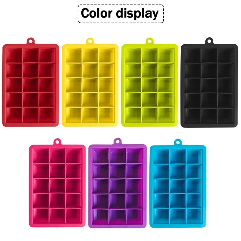 4/6/8/15/24/37 Grid Ice Cube Tray Mold Large Food Grade Silicone DIY ...