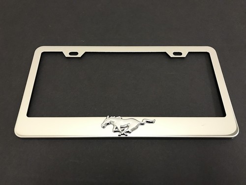 1pc 3D HORSE PONY Stainless Steel Chrome Metal License Plate Frame | eBay