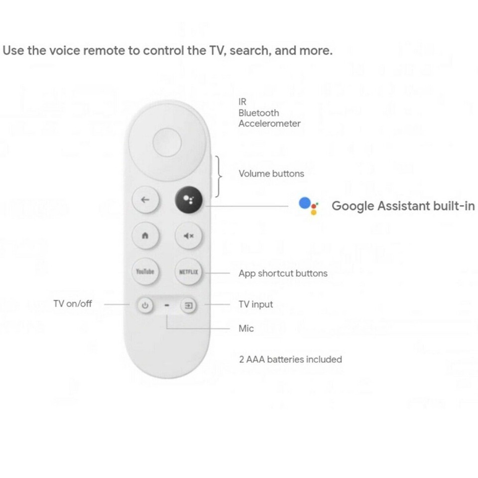 New Replacement For Chromecast With Google TV Voice Bluetooth IR Remote ...