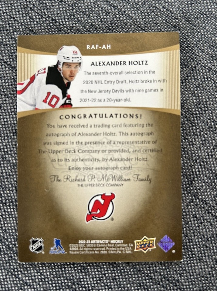 2022-23 UPPER DECK ARTIFACTS AUTO FACTS ALEXANDER HOLTZ AUTO | eBay