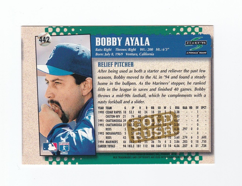 1995 Score Gold Rush #442 Bobby Ayala Seattle Mariners | eBay