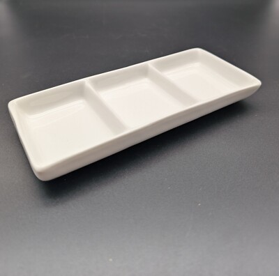 Appetizer Serving Tray Pure White Divided Sauce Dishes for Snack Spice ...