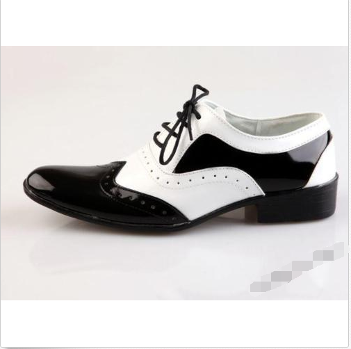 Mens Brogue Pointed Toe Patent Shiny Jazz Spats Dress formal Shoes ...