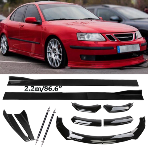 Front Bumper Lip Spoiler Side Skirts Rear Lip Glos Black For Saab 9-3 9 ...