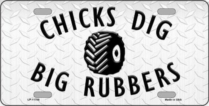 Custom Novelty License Plate Car Tag With Chicks Dig Big Rubbers | eBay
