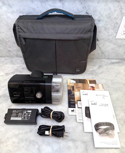 C PAP Machine Red Med Air Sense 10 w/Grey Travel Case & Accessories ...