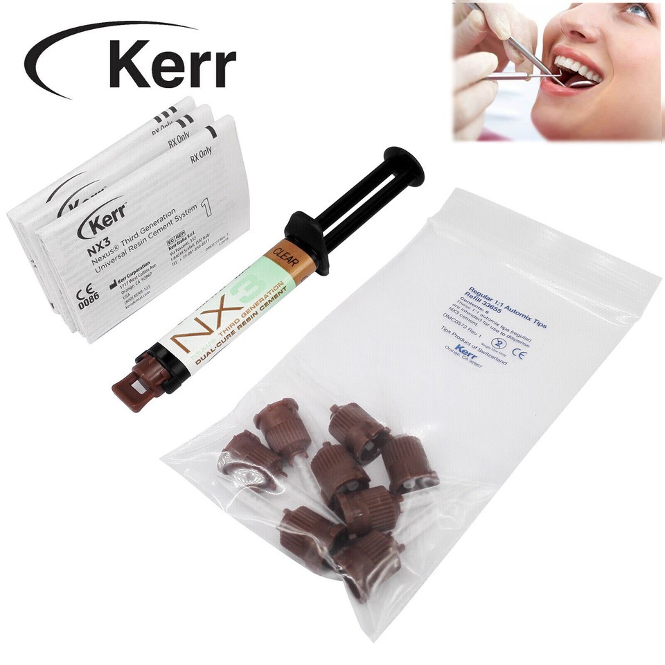 Kerr NX3 Dental Universal Adhesive Resin Cement Automix Syringe Clear 5 ...