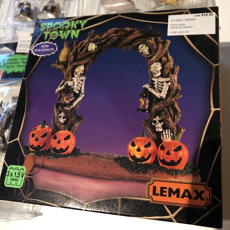 Lemax Spooky Town Halloween Figure Lot Horror Arch Jitterbones Gnomes ...