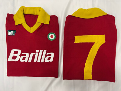 maglia ROMA BRUNO CONTI 7 1986/87 Barilla acrilico calcio vintage Coppa ...
