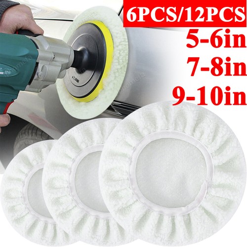 6-12Pcs Polishing Bonnet Buffer Pads For 5-6" 7-8" 9-10'' Car Polisher ...