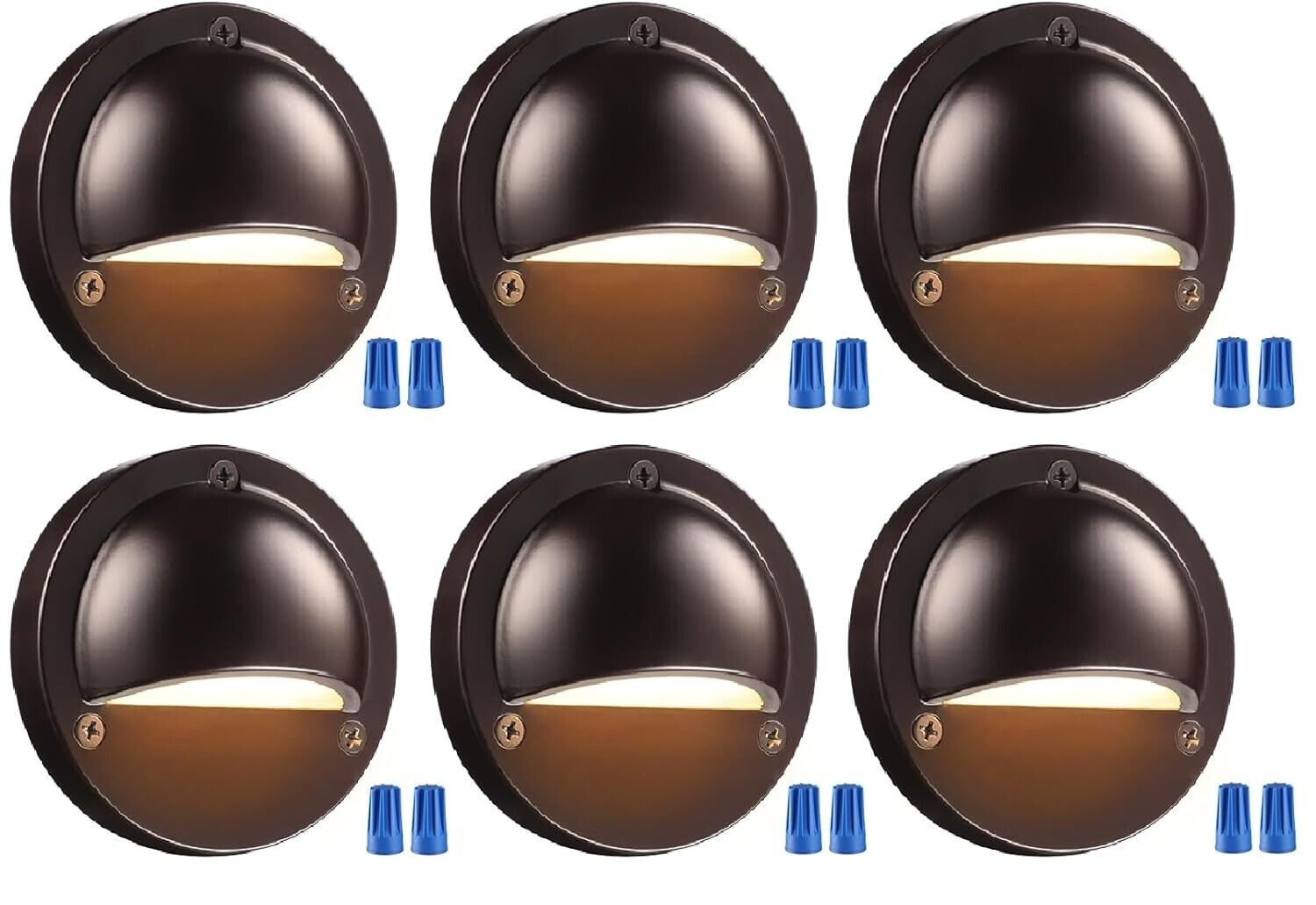 6-Pack Low Voltage LED Deck Lights, Landscape Step Stair Railing Light ...