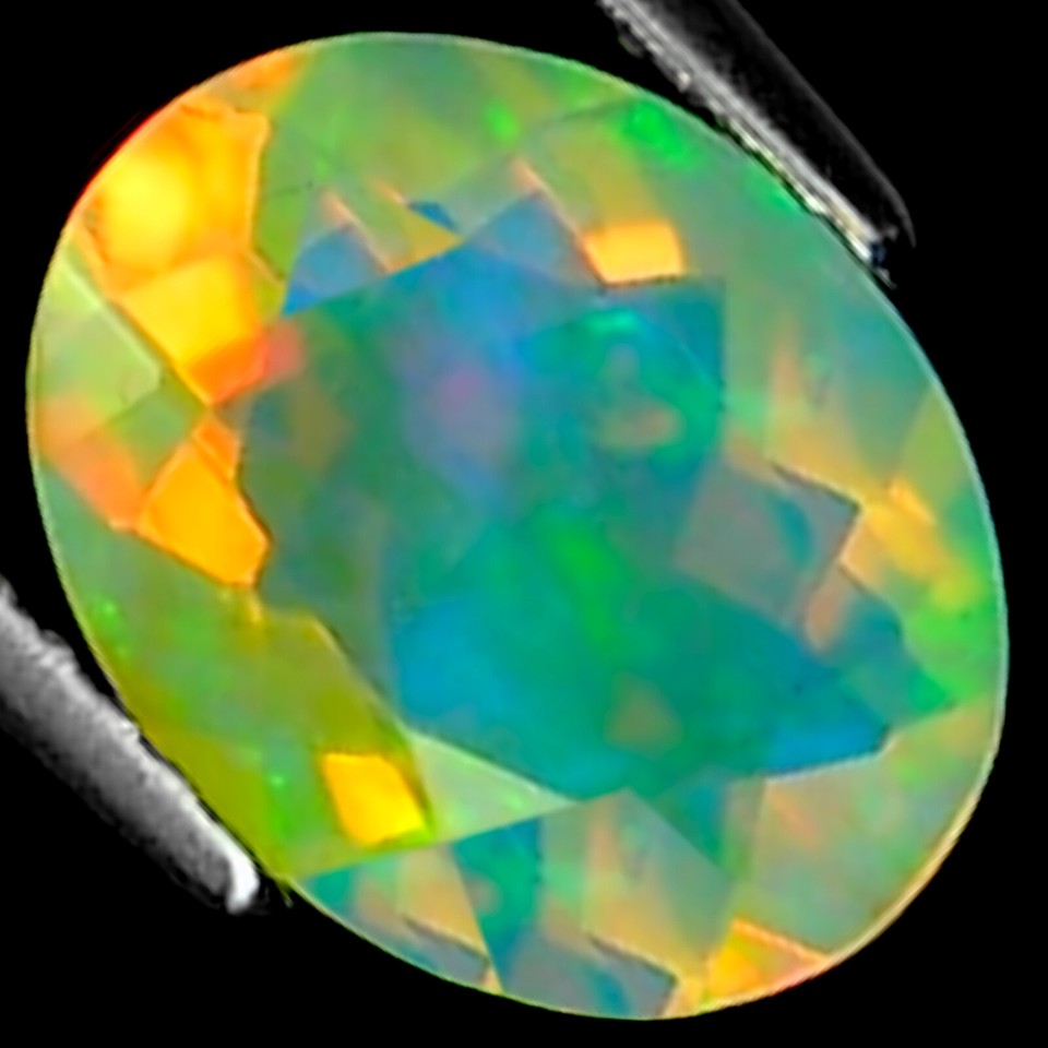 1.78 Ct Natural Ethiopian Faceted Opal Gemstone Multi Color Oval Cut | eBay