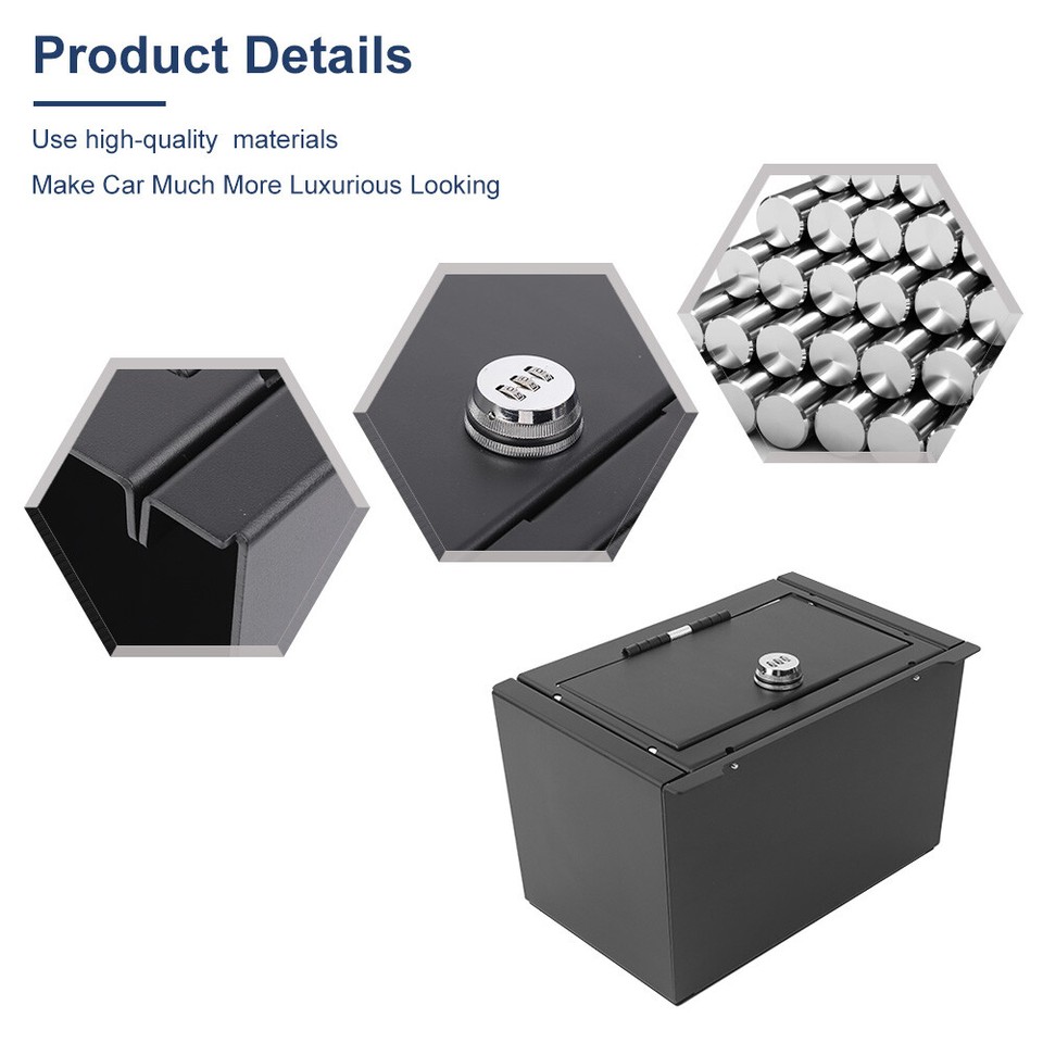 Car Safe Box Storage Armrest Password Lock For Chevy Silverado GMC ...