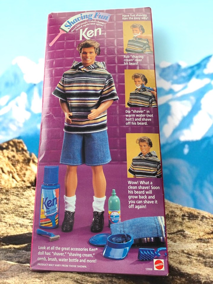 Vintage 1994 “Shaving Fun Ken” Doll Mattell 12956 Color Changing Beard ...