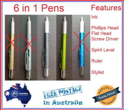6 in 1 Stylus Pen Ballpoint Pens Level Ruler Screw driver Multi ...
