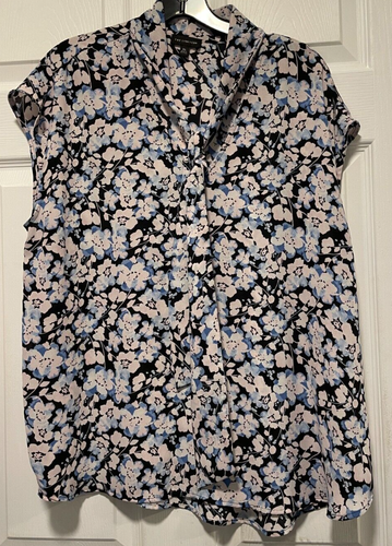 THE LIMITED top shirt blouse XL 16 Bust 46 Length 26 Black Multicolor ...