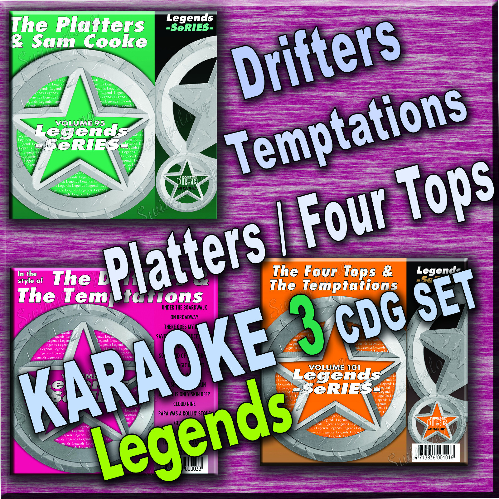 Legends Karaoke 3 CDG Set-Vol3-101-95 -60's DoWop Sam Cooke/Drifters ...
