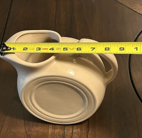 Vintage TEPCO Pottery USA Water Pitcher Beige tilted Style Read ...