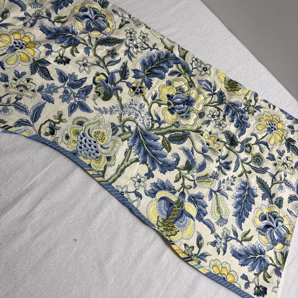 Waverly Imperial Dress Valance Blue Yellow Jacobean Floral Buckingham ...