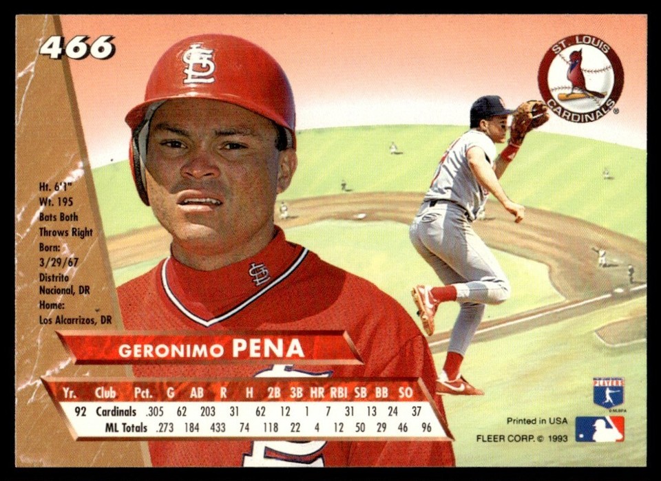 1993 Ultra #466 Geronimo Pena St. Louis Cardinals | eBay