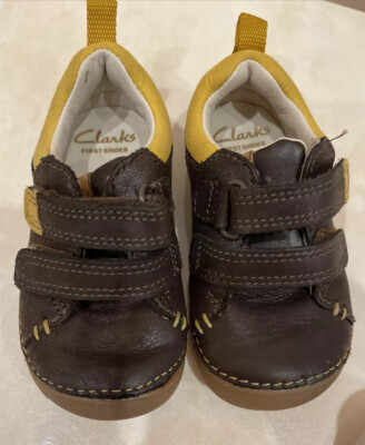 Boys Clarks Softly Toby First Shoes Size 4 Brown. | eBay