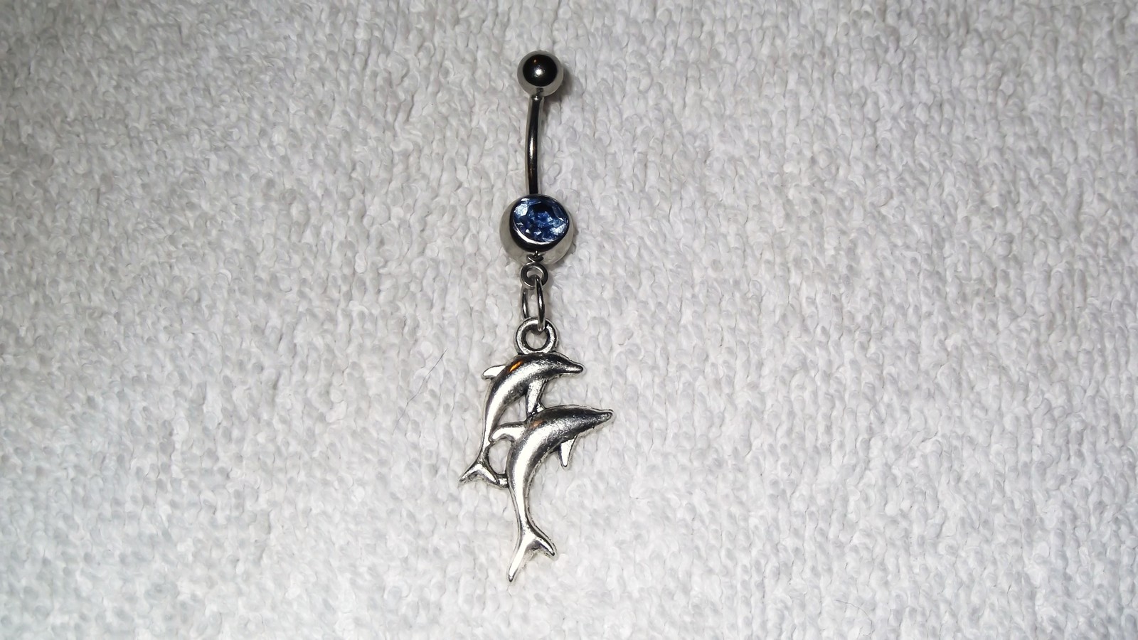 Double Dolphins Swimming Ocean Belly Navel Ring Body Jewelry Piercing ...