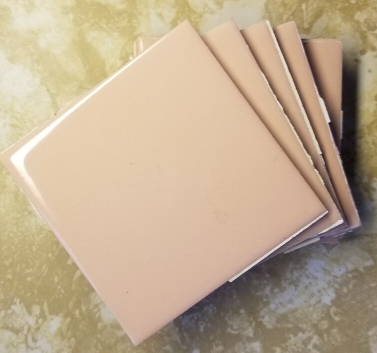 Vintage Romany Spartan Stylon Glossy USA 4-1/4" Coral Shell pink tile ...