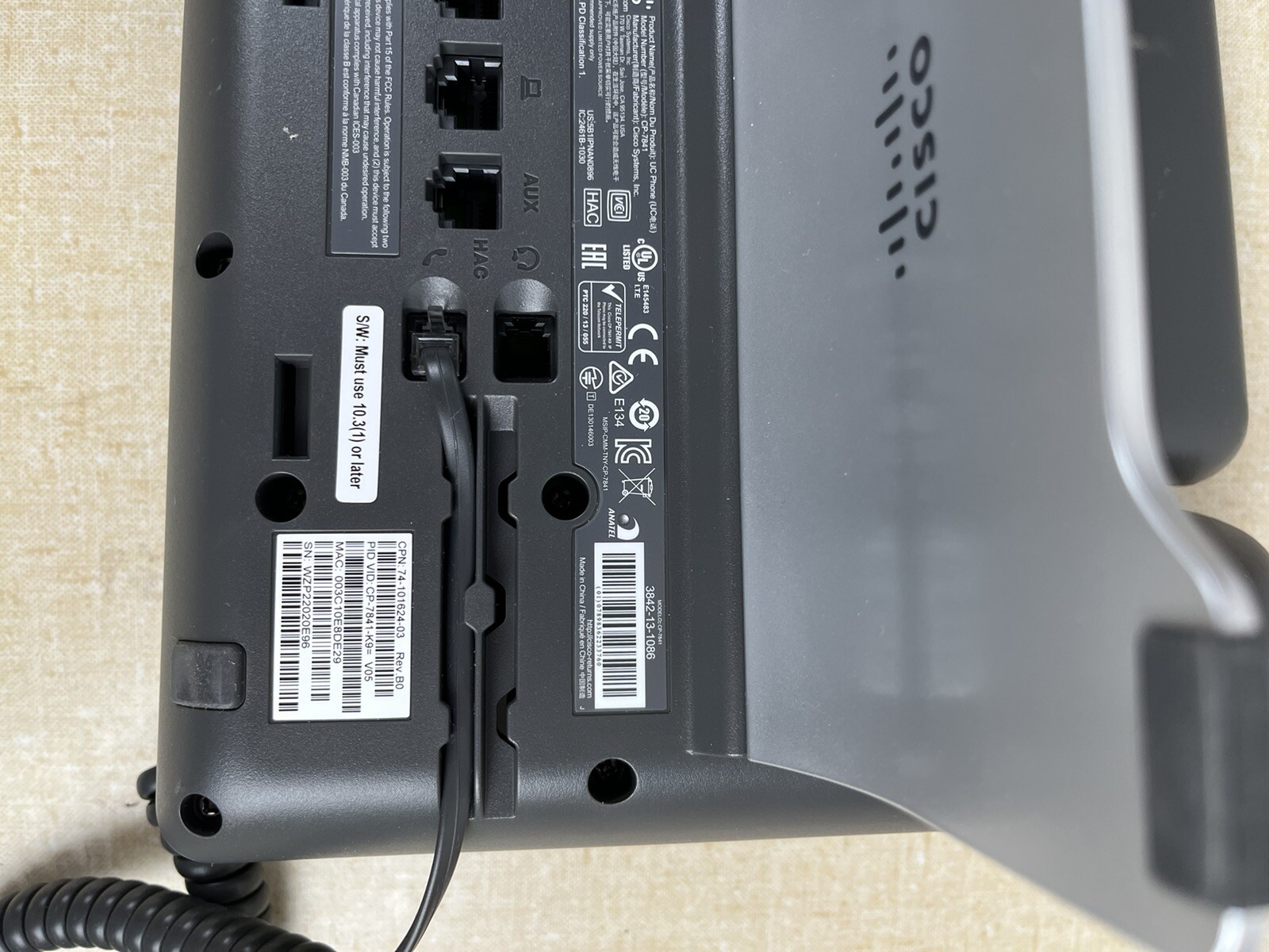 Cisco 7841 (CP-7841-3PCC-K9) 4 Lines Gigabit IP Phone | eBay