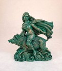 Freya Statue Norse Goddess On Boar Gypumstone Handmade Altar Idol 5.5 ...