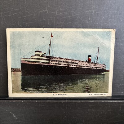 Passenger Steam Ship SS Noronic Northern Nav. Div. Canada Postcard 1945 ...