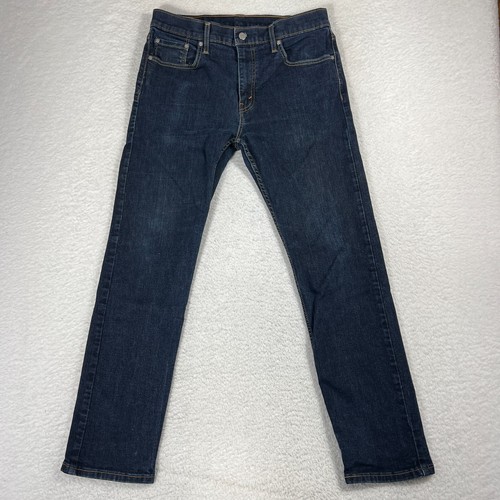 Levis 502 Jeans Mens 33x32 (Fits 33x29) Dark Wash Denim Tapered Stretch ...