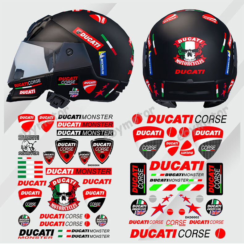 Motorcycle Fuel Tank Reflective Emblem Decals for Ducati CORSE Racing ...