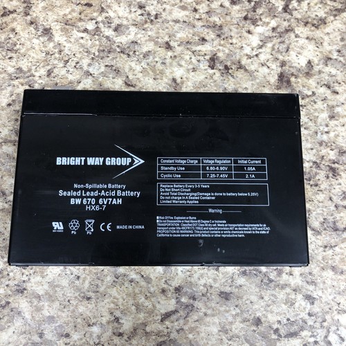 Bright Way Group Non Spill-able Battery BW 670 6v 7ah | eBay