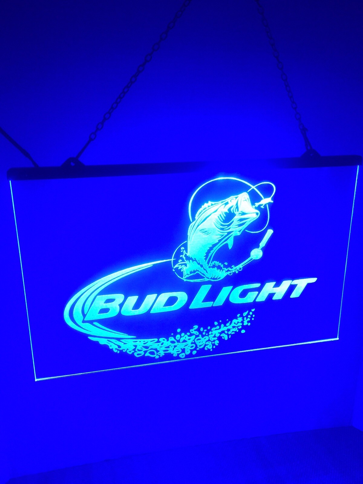 Bud Light Fishing Led Neon Sign Game Room , Bar , garage Sign | eBay