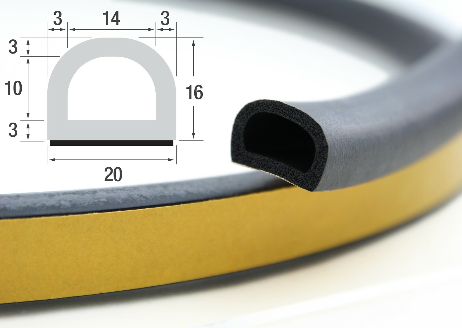 SMI DP1 EPDM Moosgummi D-Profil Gummi Dichtung Fenster Tür Dichtprofil ...