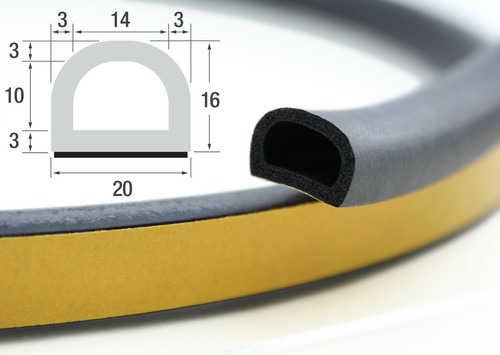 SMI DP1 EPDM Moosgummi D-Profil Gummi Dichtung Fenster Tür Dichtprofil ...