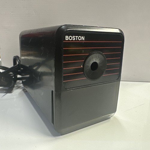 BOSTON ELECTRIC PENCIL SHARPENER MODEL 18 296A MADE IN USA BLACK TESTED ...