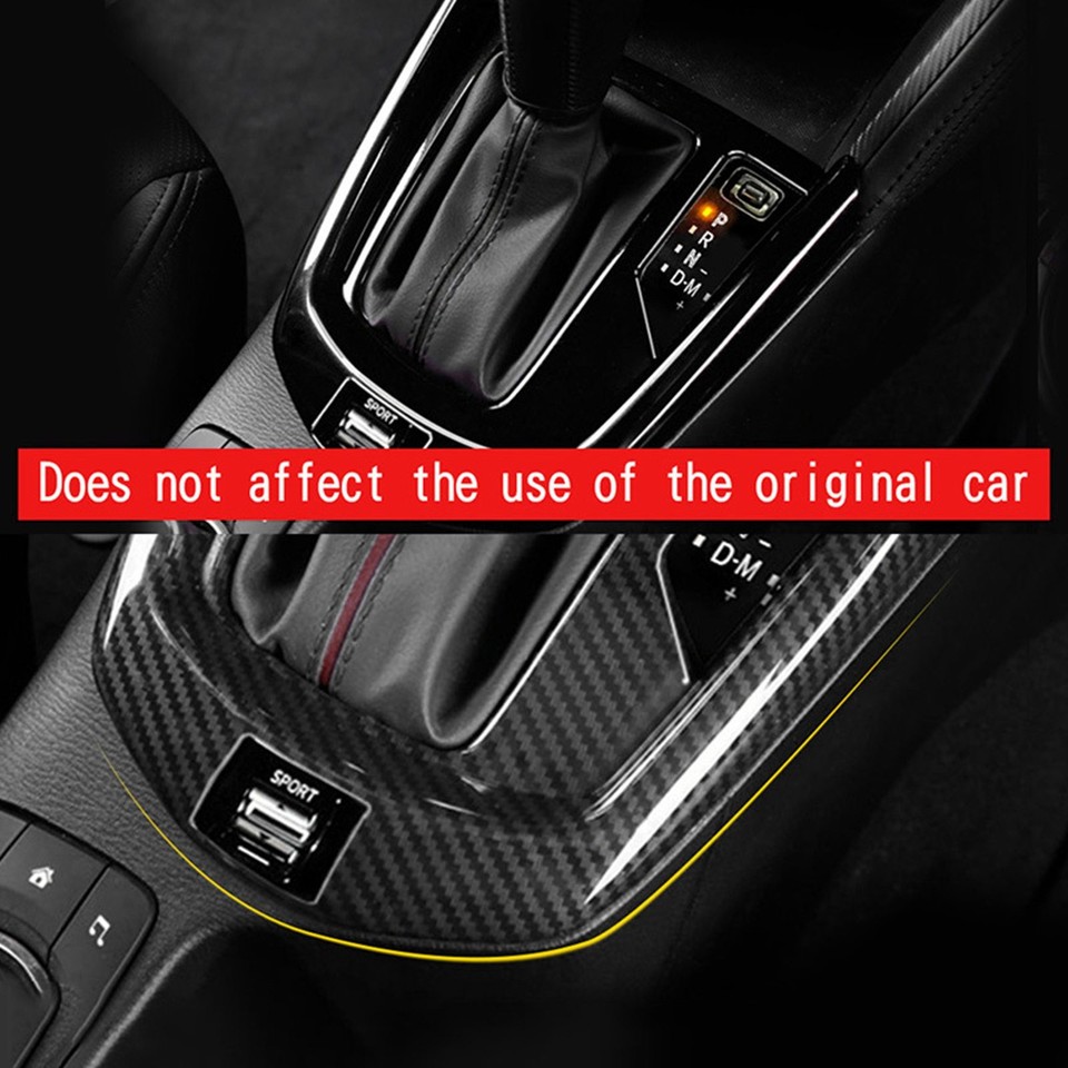3X Carbon Fiber ABS Car Central Gear Knob Panel Frame Cover Trim ...