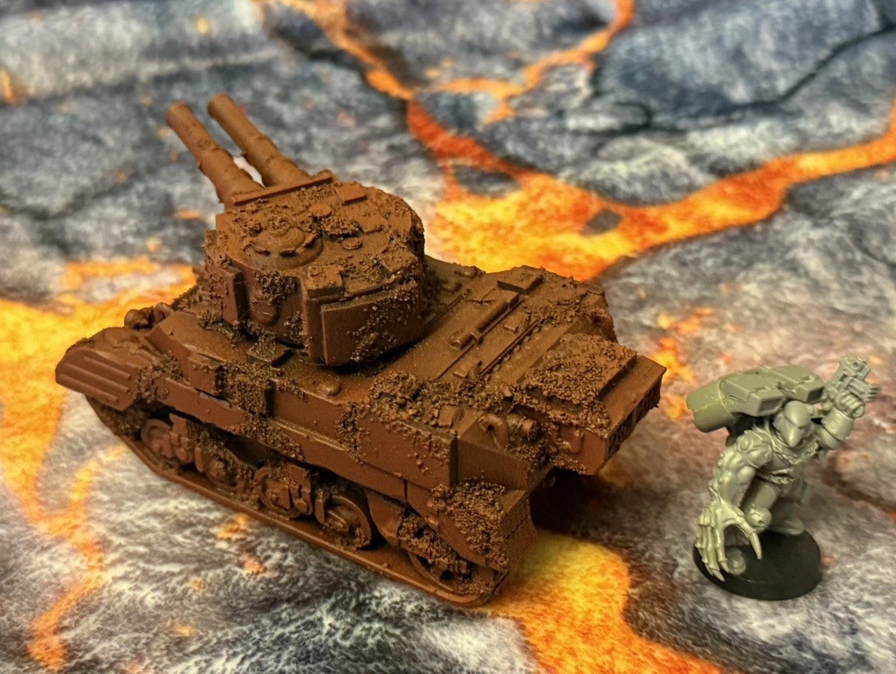 40k Imperial Guard improvised KO’d Tank Rusted Sci Fi Terrain Trench ...