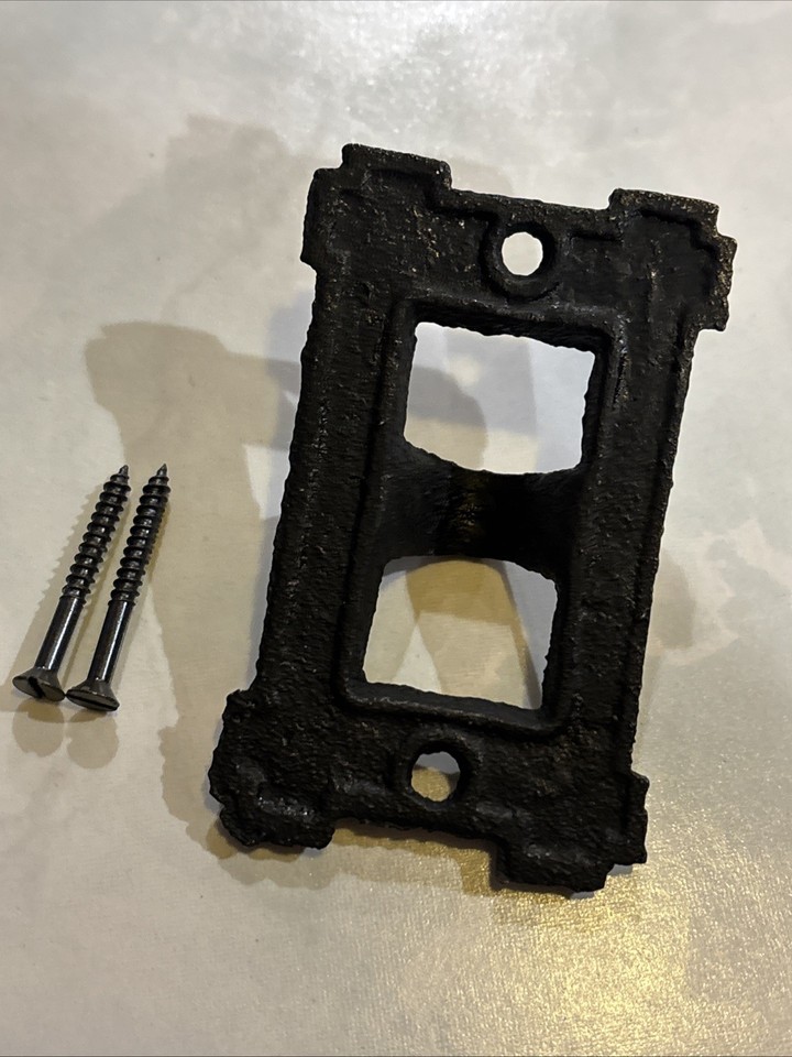 3" LONG BLACK CAST IRON SQUARE WALL BRACKET LAMP HINGE WITH SCREWS NEW ...