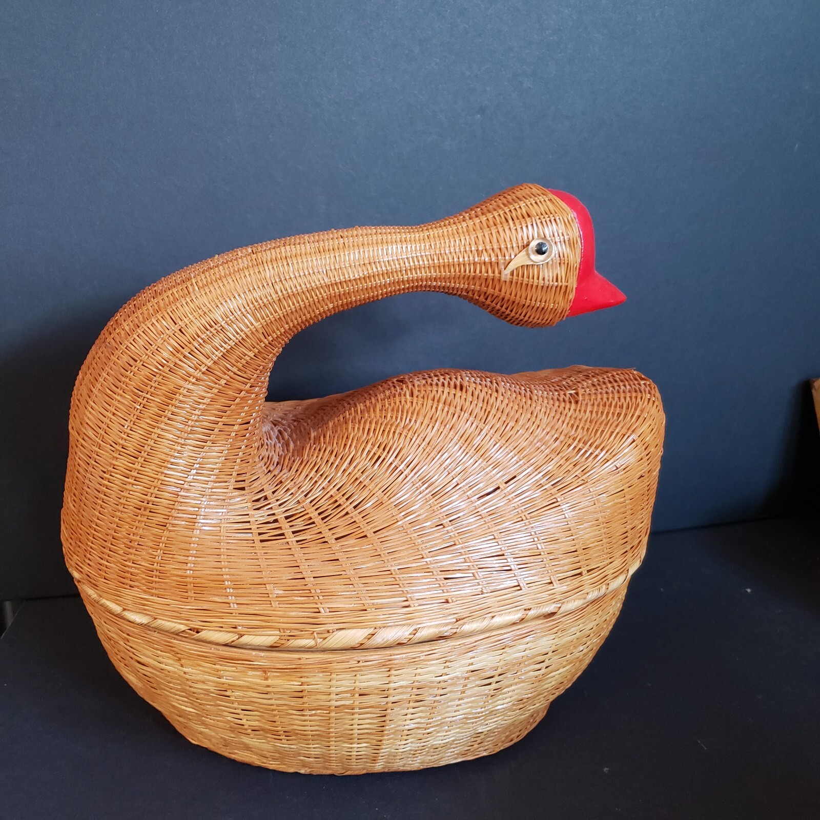 VINTAGE SHANGHAI RATTAN WICKER BIRD BASKET RARE UNIQUE | eBay