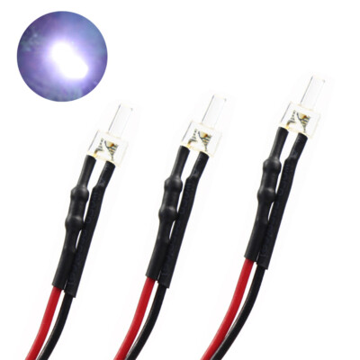 20pcs Pre-wired Resistor 26awg 20cm Wire Bright White 2mm LED Lamp ...